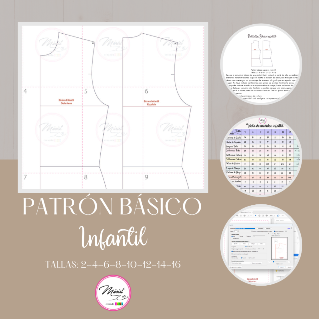 Patrón básico descargable del pantalón de dama/Pack 7 tallas – Marist ...